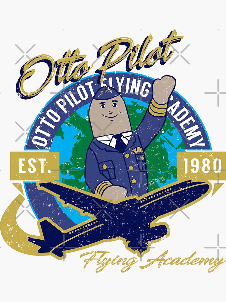 "Otto Pilot Flying Academy" Sticker for Sale by alhern67 | Redbubble