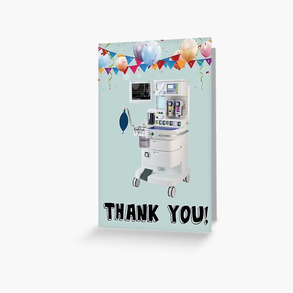 "Anesthesia Thank You" Greeting Card for Sale by VersiMerch | Redbubble