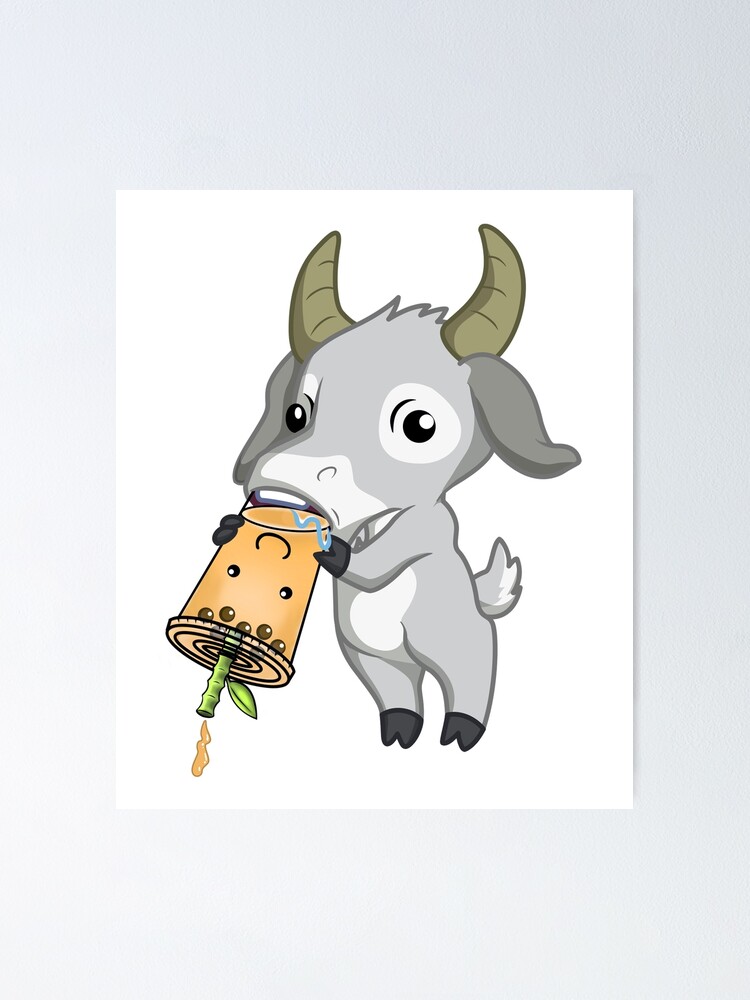 "Year of the Goat Sheep Derp Bubble Boba Tea Chinese Zodiac" Poster by ...