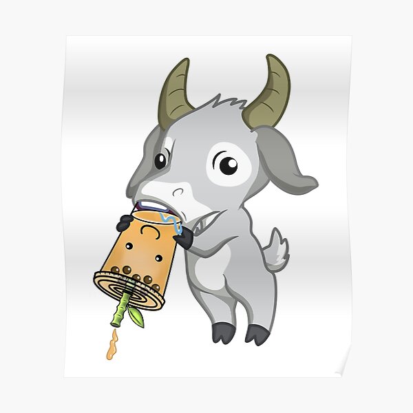 "Year of the Goat Sheep Derp Bubble Boba Tea Chinese Zodiac" Poster by ...