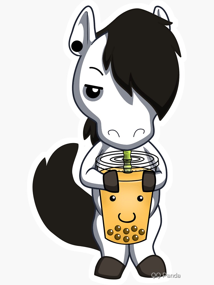 "Year of the Horse Emo Bubble Boba Tea Chinese Zodiac" Sticker for Sale ...
