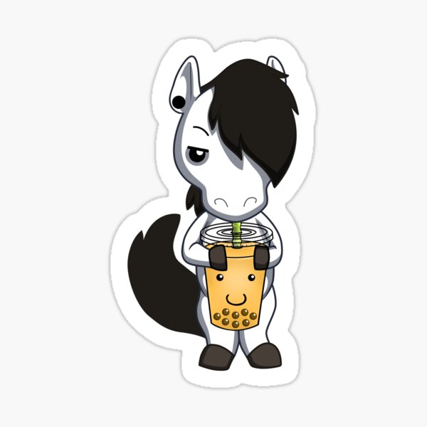 "Year of the Horse Emo Bubble Boba Tea Chinese Zodiac" Sticker for Sale ...
