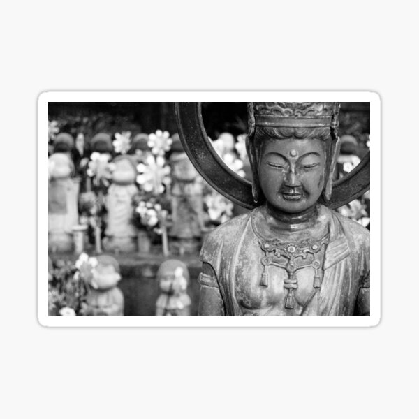 "Buddhist Statue, Japanese Temple." Sticker by WaterGardens | Redbubble