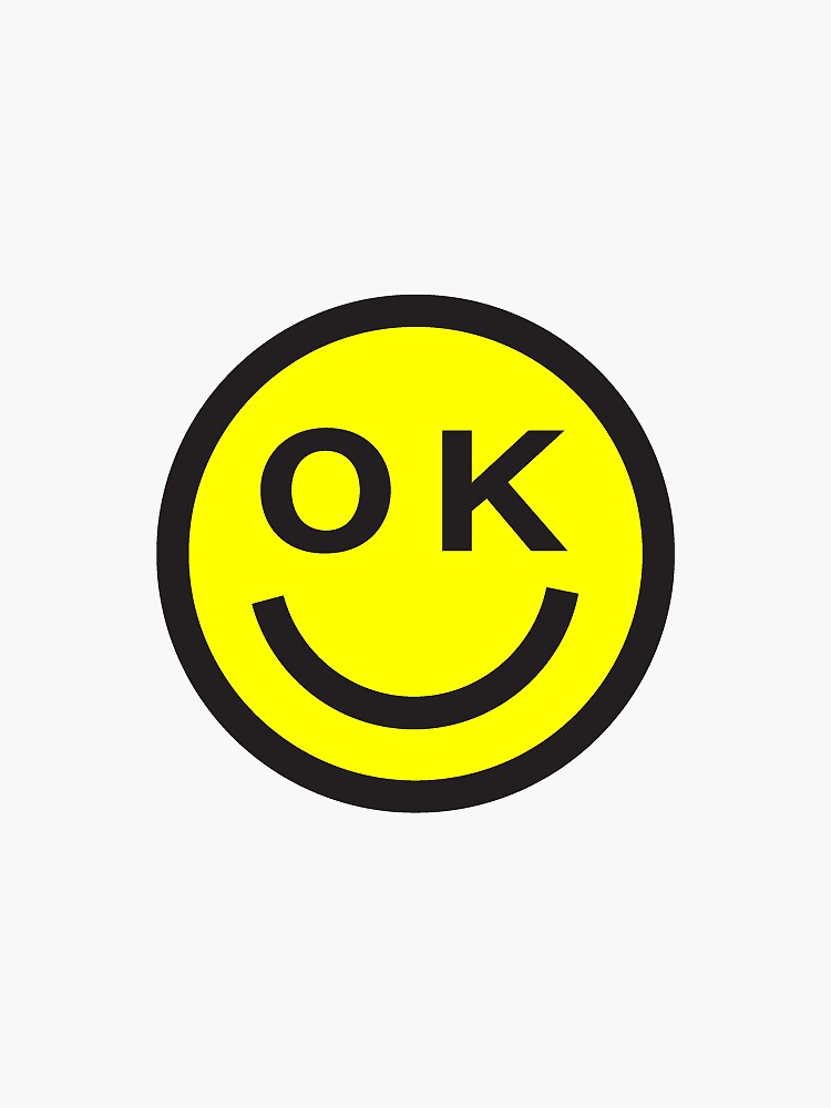 "OK Smiley Face " Sticker by EmilyCapling | Redbubble