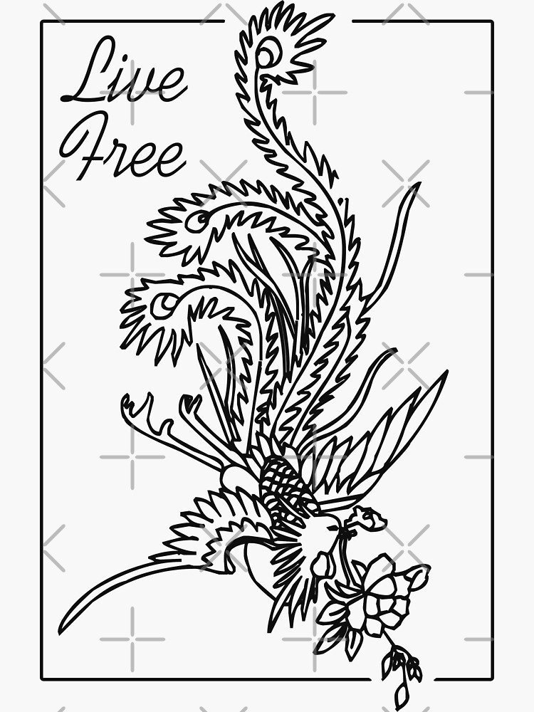 "One Line Art Peacock" Sticker for Sale by feether-store | Redbubble