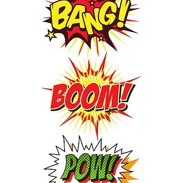 "BANG BOOM POW" Sticker for Sale by Life of Kenzie Designs | Redbubble