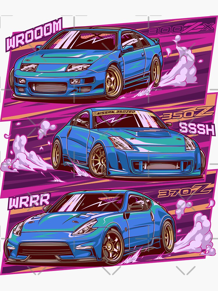 "Retro Nissan 300zx 350z 370z " Sticker for Sale by RACING FACTORY ...