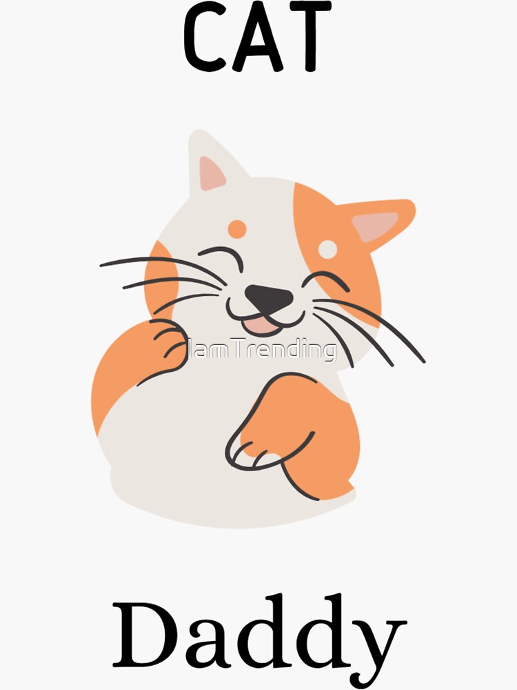 Pegatina «Kawaii cute dibujos animados gato papi» de IamTrending ...