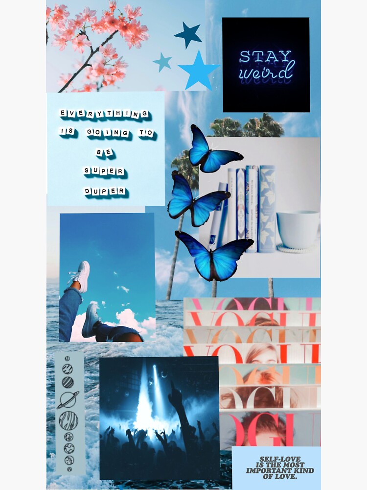 "Blue Collage" Sticker for Sale by nataliework9 | Redbubble
