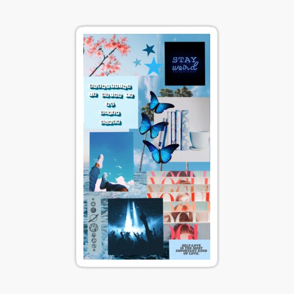 "Blue Collage" Sticker for Sale by nataliework9 | Redbubble