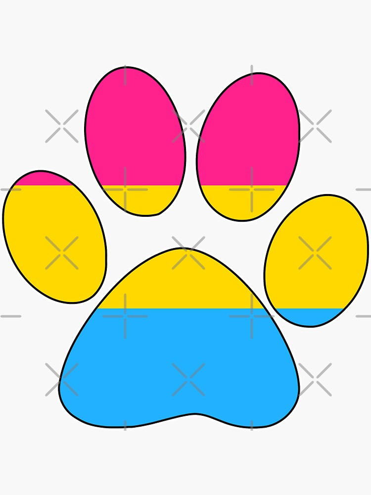"Pansexual Pride Paw" Sticker by aunumwolf42 | Redbubble