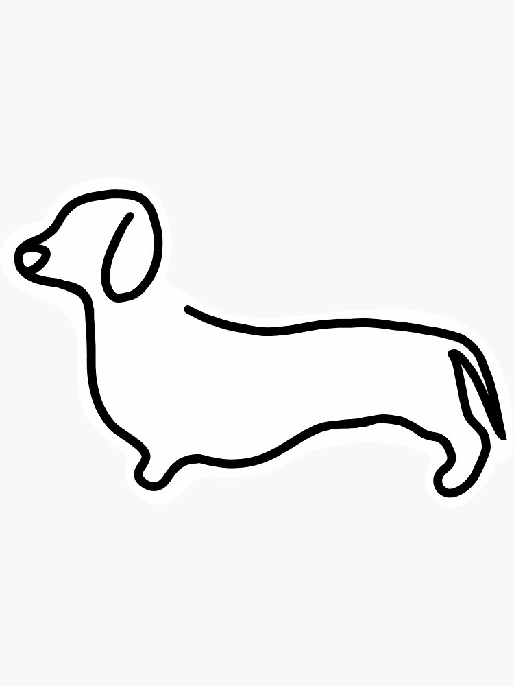 "Wiener Dog Outline" Sticker for Sale by schollcheyanne | Redbubble