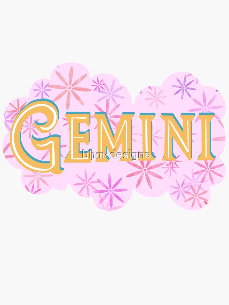 "gemini 'disco flowers' zodiac sign stickers" Sticker by bhm-designs ...