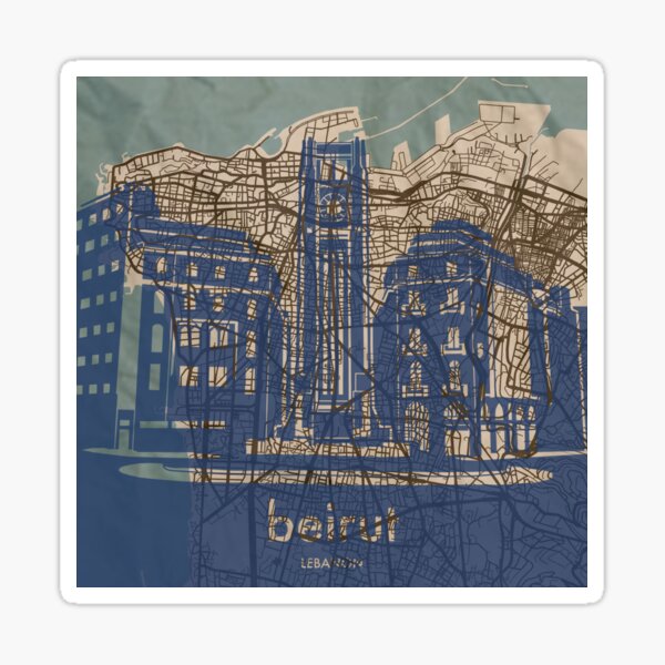 "Map + Silhouette | Beirut" Sticker for Sale by CPTVDesign | Redbubble