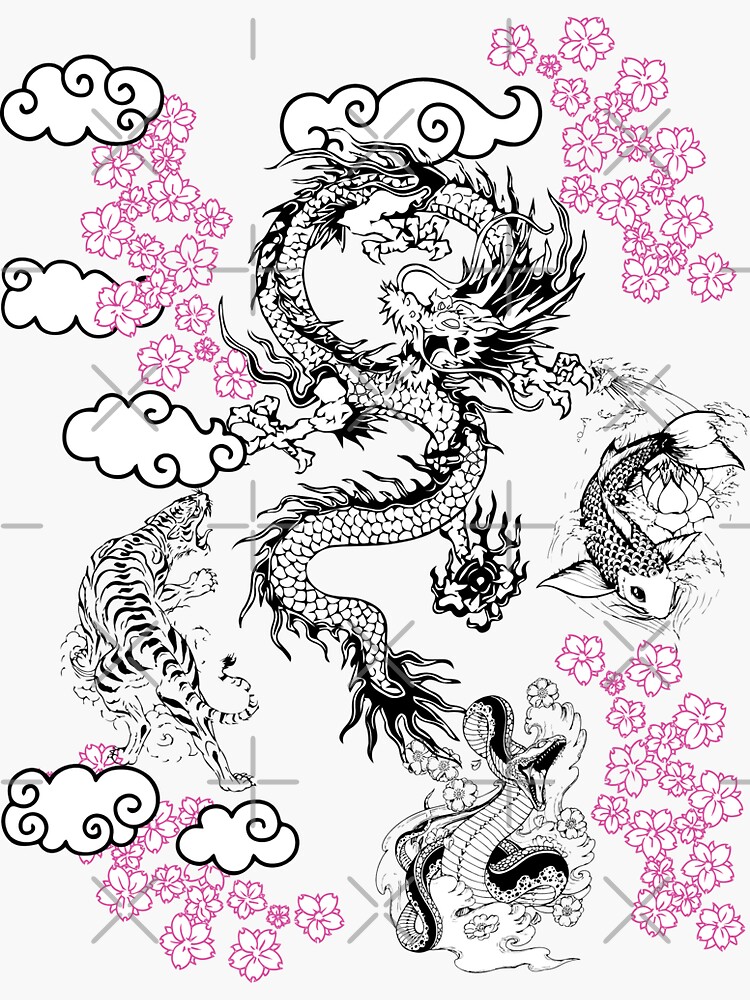 "Chinese traditional tattoo design " Sticker for Sale by gl010473 ...