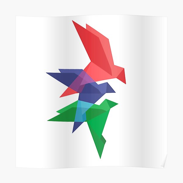"RGB Birds" Poster by GraceECreates | Redbubble