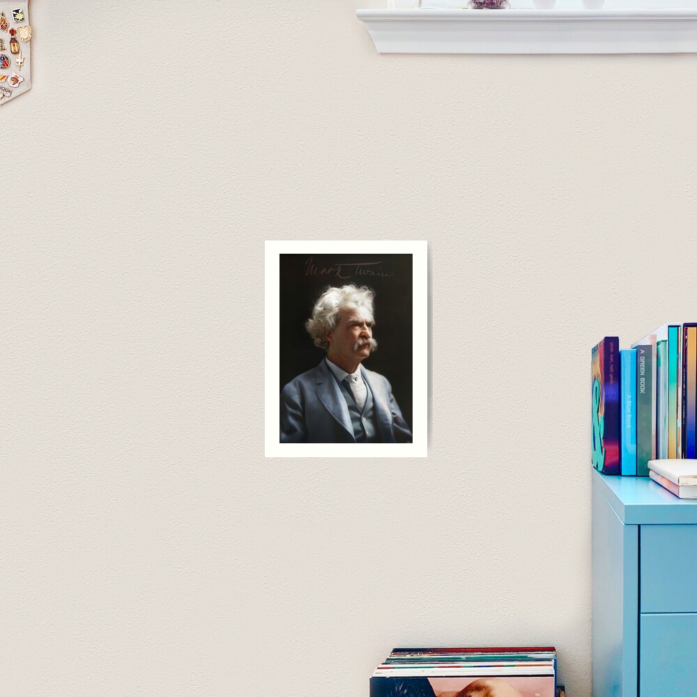 "Colorized - Mark Twain / Samuel L Clemens with signature" Art Print ...