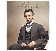 "Colorized - Abraham Lincoln with Signature" by Sanna Dullaway | Redbubble