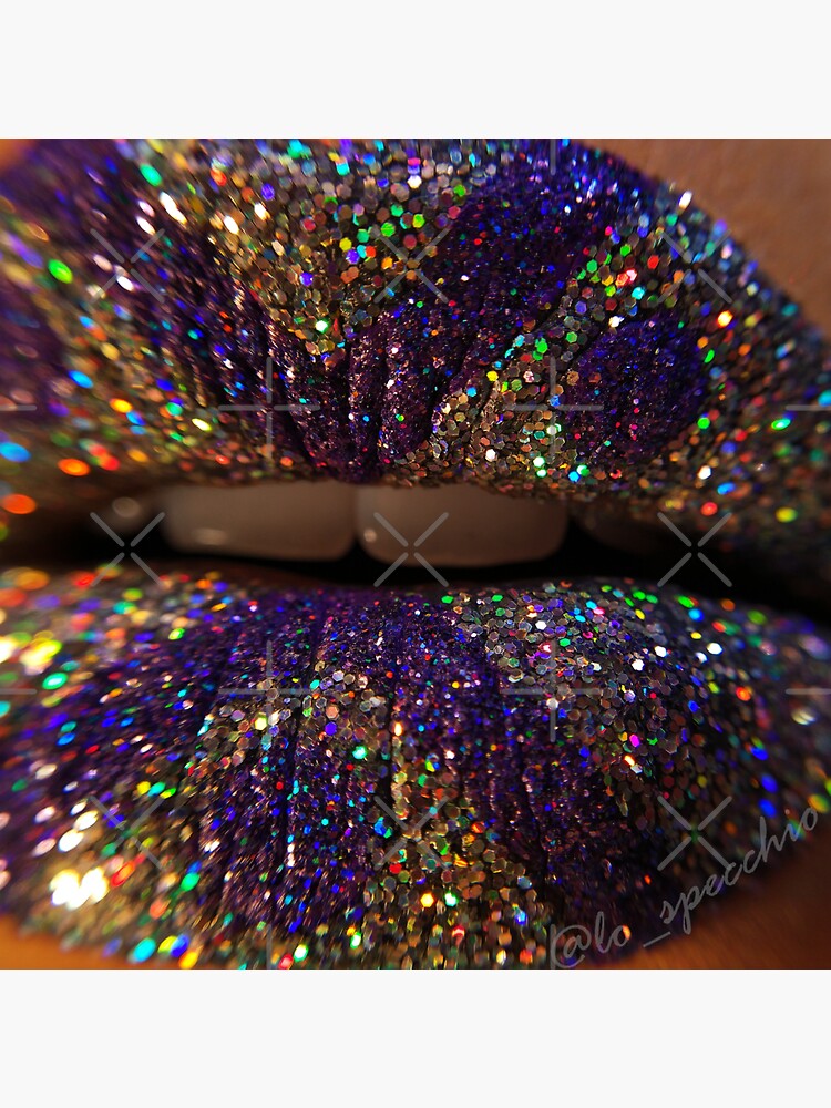 "Glitter negative space macro lip photo" Sticker for Sale by ...