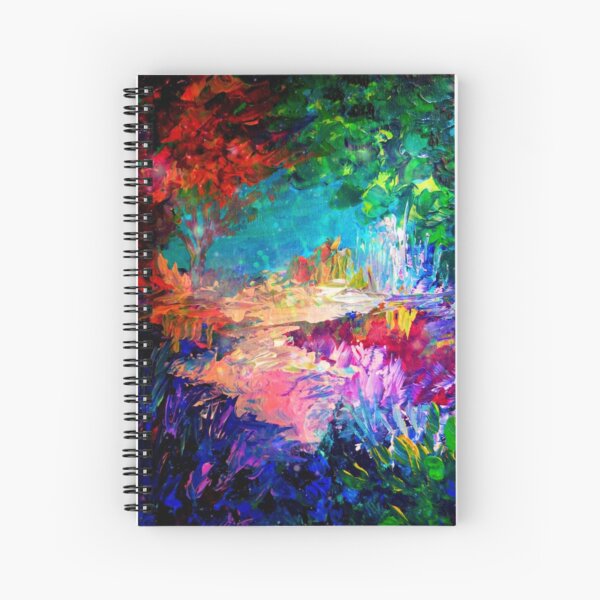 "WELCOME TO UTOPIA Bold Rainbow Multicolor Abstract Painting Forest ...