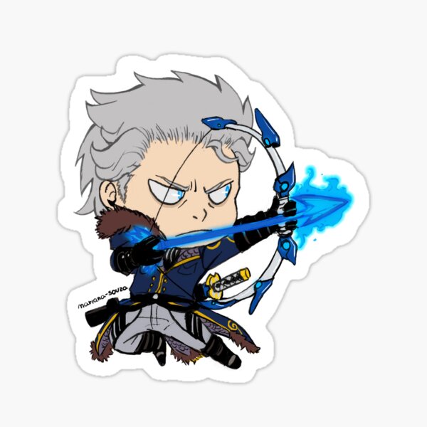 "DMC:FS - Chibi Vergil" Sticker by Mariana-Souza | Redbubble
