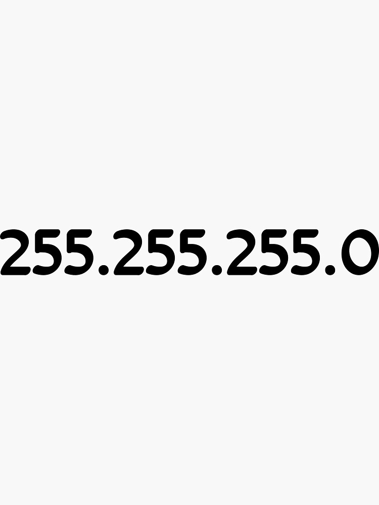"255.255.255.0 ip adress, Subnet" Sticker for Sale by bllw | Redbubble