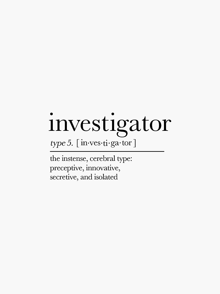 "Enneagram Type 5-The Investigator definition" Sticker for Sale by ...