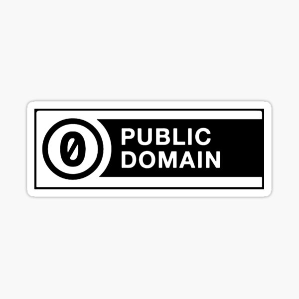 "0 public domain" Sticker for Sale by jack-OC | Redbubble