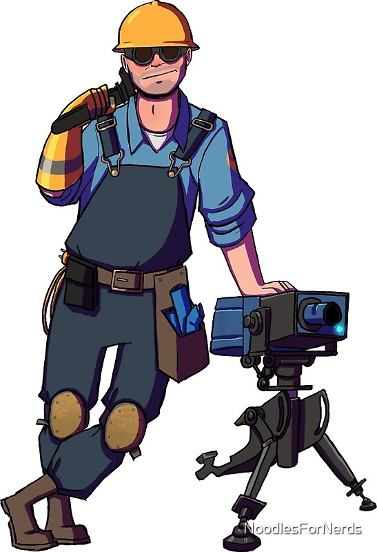 "Team Fortress 2 - Blu Engineer - Sentry" by NoodlesForNerds | Redbubble