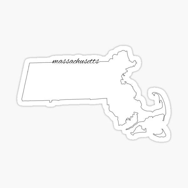 "Massachusetts State Outline Sticker" Sticker by joshsprague112 | Redbubble