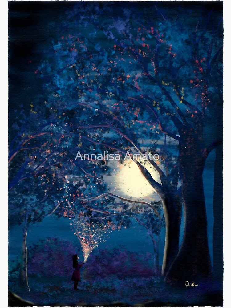 "Moonlit Enchanted Woods by Annalisa Amato" Sticker by annalisaamato ...