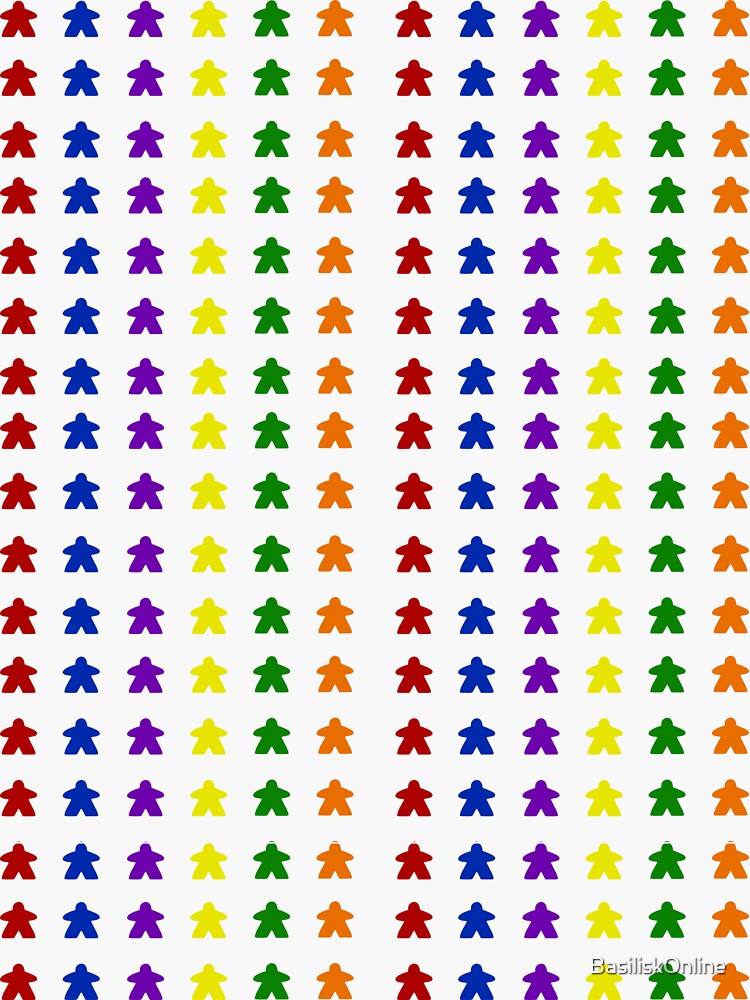 "Multi-Colored Meeple Stickers" Sticker for Sale by BasiliskOnline ...