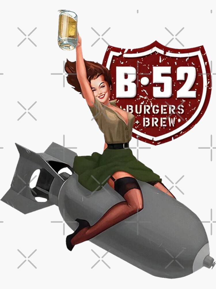 "B52 Brew bombshell rockabilly pin up" Sticker by BlackRain1977 | Redbubble