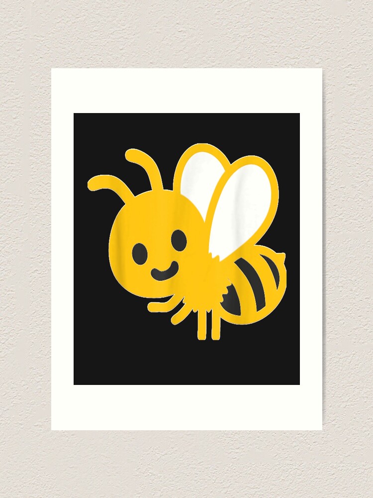 "Emoji Buzzing Bee Honey Yellow Bumblebee Emoticon Texting" Art Print ...