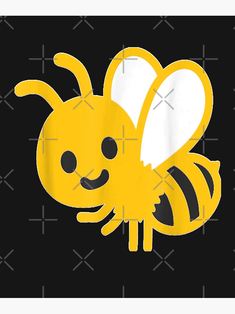 "Emoji Buzzing Bee Honey Yellow Bumblebee Emoticon Texting" Art Print ...