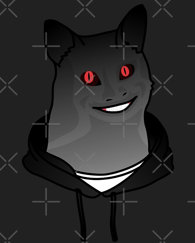 "Creepy Cat Guy Smiling" by therealsadpanda | Redbubble