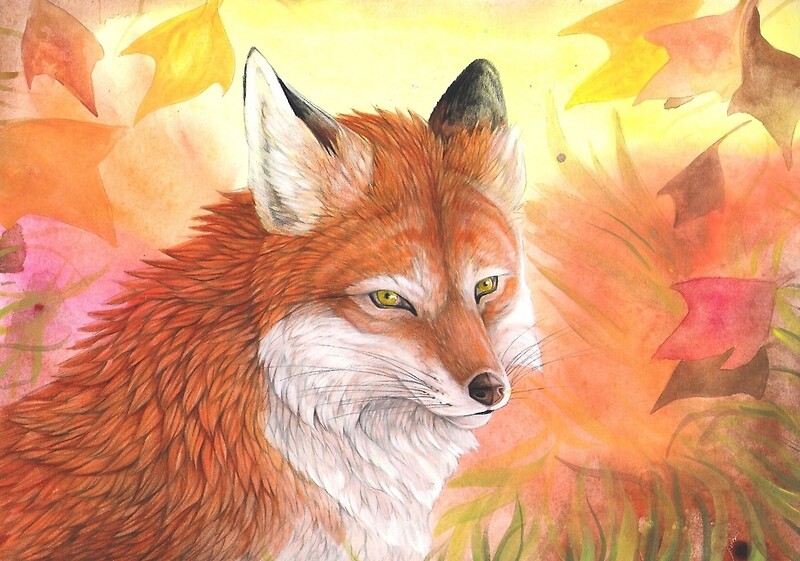 "Autumn Fox" by Dawn Paws | Redbubble