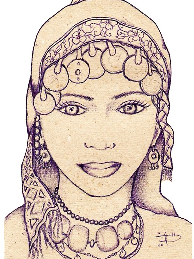 "women amazigh moroccan drawing traditionnel" iPhone Case for Sale by ...