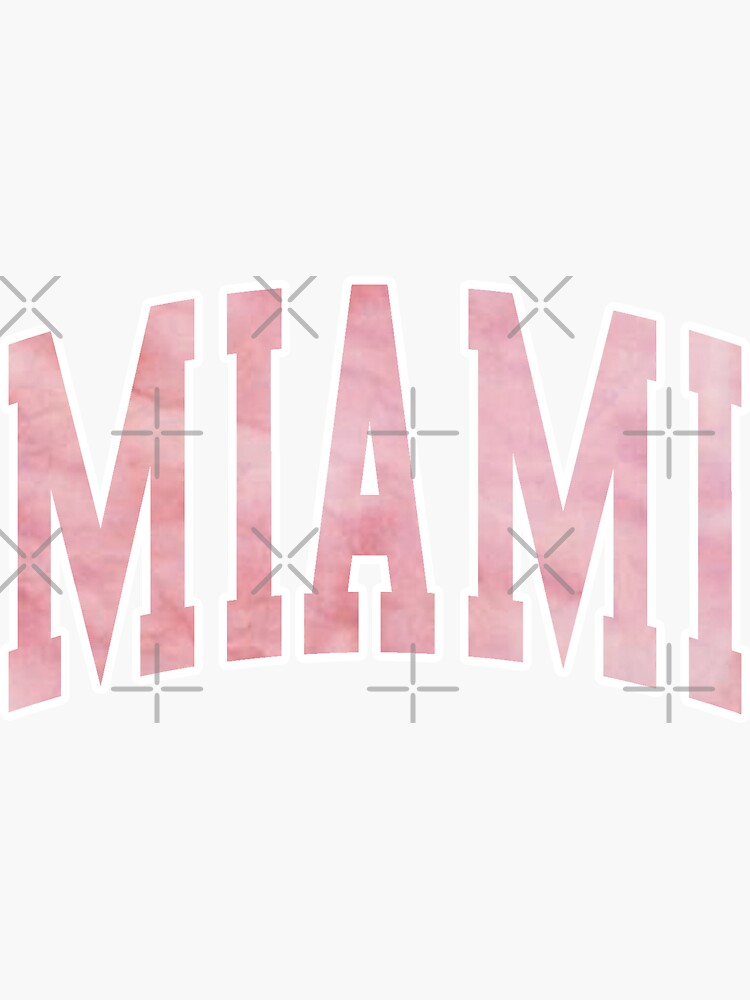 "Miami Rose Pink Tie Dye College Varsity Lettering" Sticker for Sale by ...