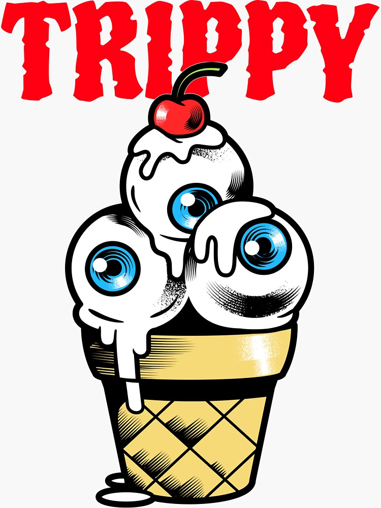 "Trippy Ice Cream Design" Sticker by EdjyApparel | Redbubble