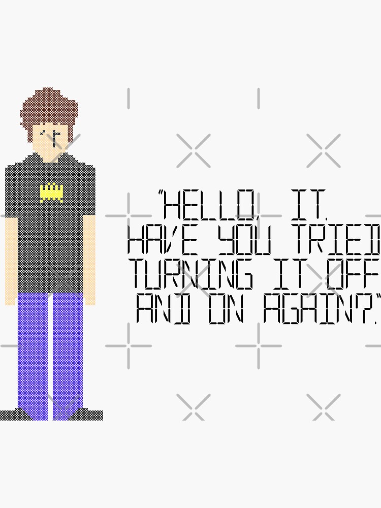 "Roy - Hello IT" Sticker by SpectreSparkC | Redbubble