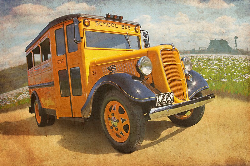 "1936 School Bus - The Bumpy Ride" by flyrod | Redbubble