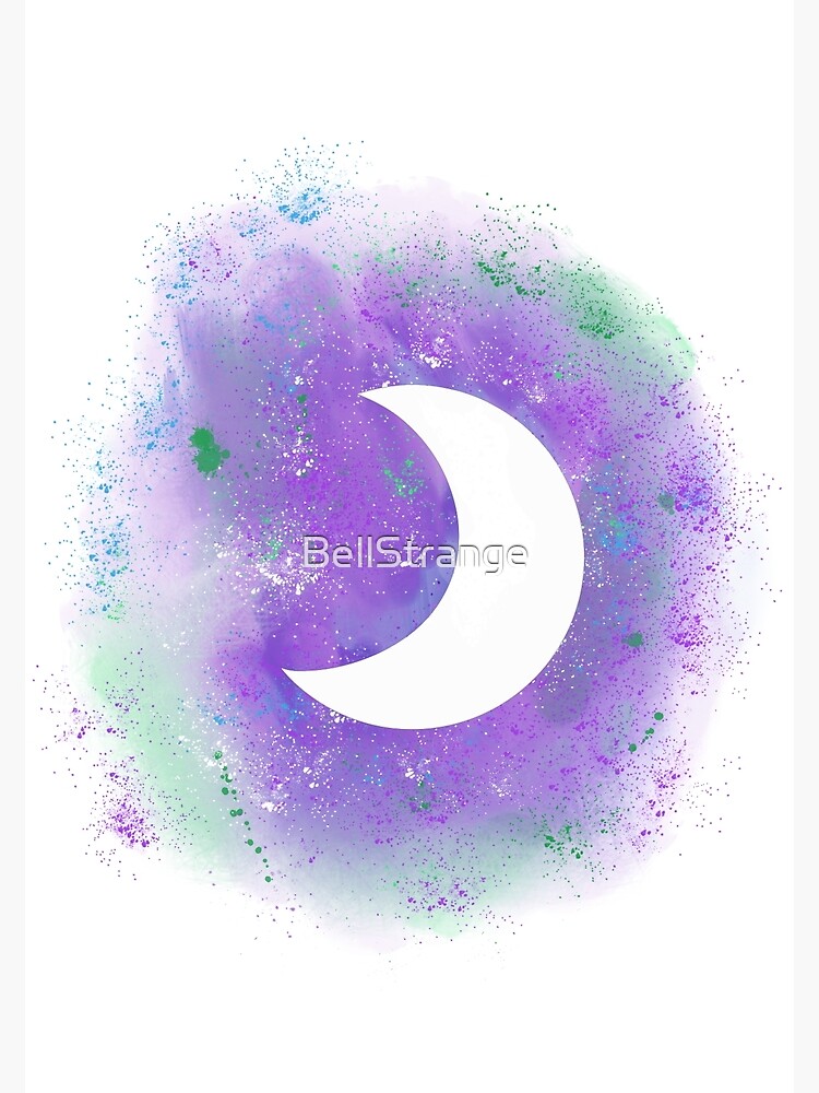 "Inverted Painted moon and universe and stars in purple - available in ...