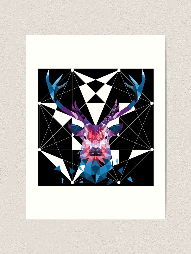 "Geometric Stag" Art Print by Abbysinthe | Redbubble