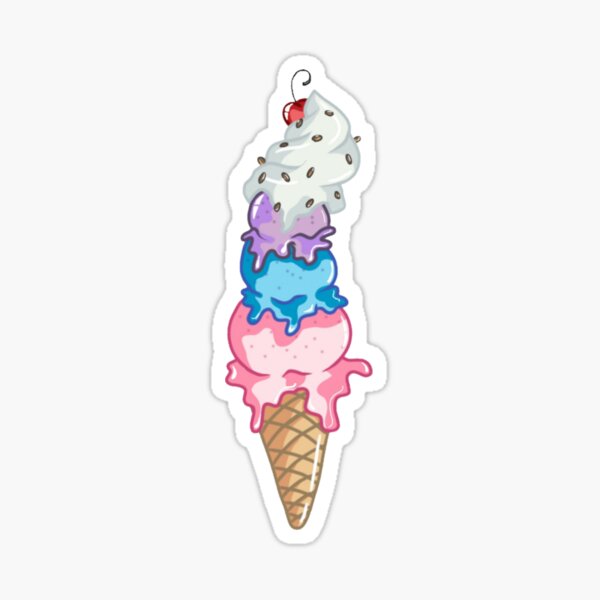 "Yummers Triple Ice Cream Cone" Sticker for Sale by RinnaMonster13 ...