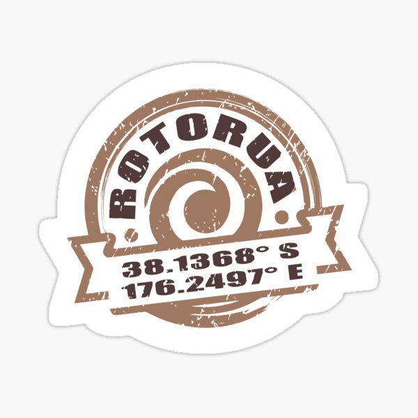 "Rotorua New Zealand coordinate stamp. With koru, new life - the maori ...