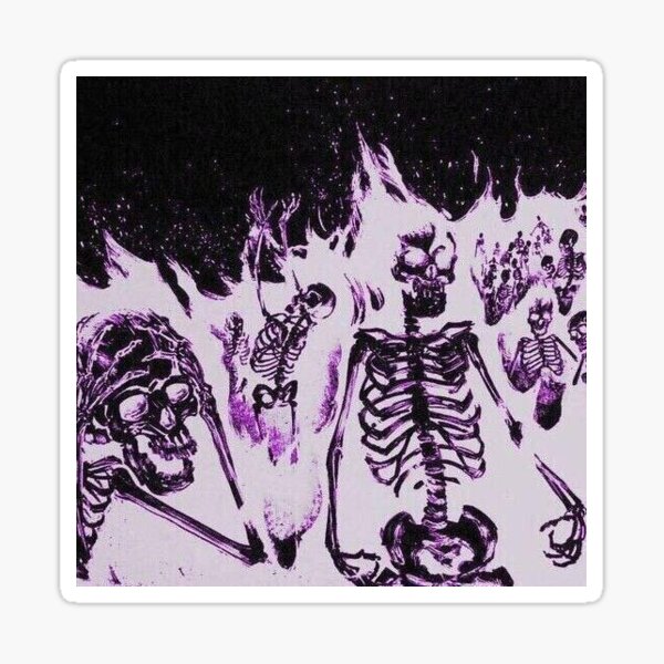 "Purple fire burning skeletons" Sticker for Sale by Vasara0831 | Redbubble