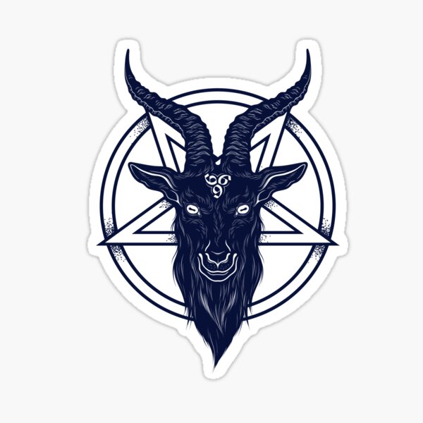 "Blue Baphomet Goat" Sticker by MedievalWear | Redbubble