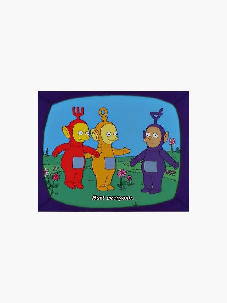 Pegatina «meme teletubbies y simpsons» de Vasara0831 | Redbubble