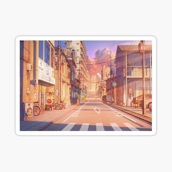"Japan street" Sticker for Sale by Xelag | Redbubble